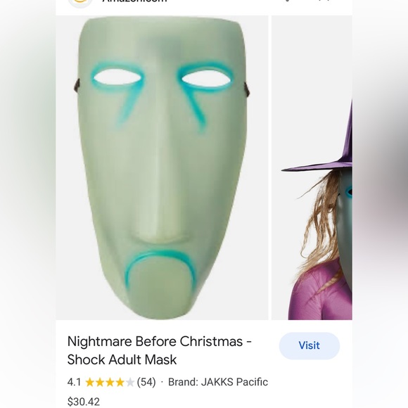 Disney | Costumes | Disneythe Nightmare Before Christmas Shock Mask Is ...